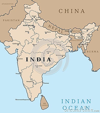 Raipur City Republic of India, Chhattisgarh State Map Vector ...