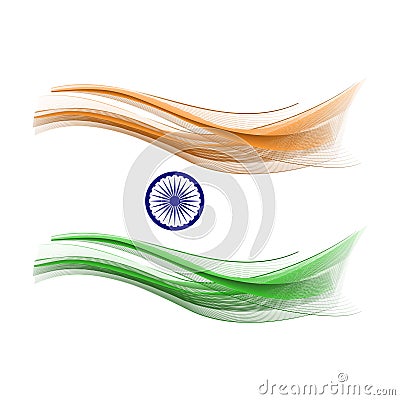 India Bharat Or Hindustan Flag In Wave Background Cartoon Vector ...