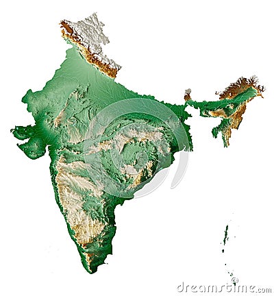 India Relief Map Royalty-Free Stock Photo | CartoonDealer.com #280591089