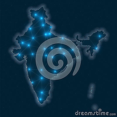 India Network Map. Cartoon Vector | CartoonDealer.com #236953237