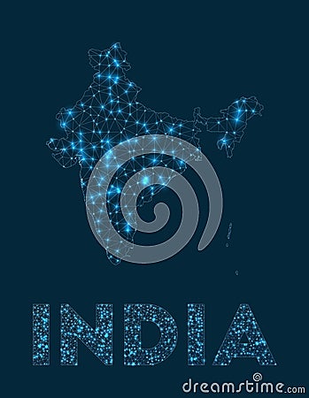 India Network Map. Cartoon Vector | CartoonDealer.com #174847015