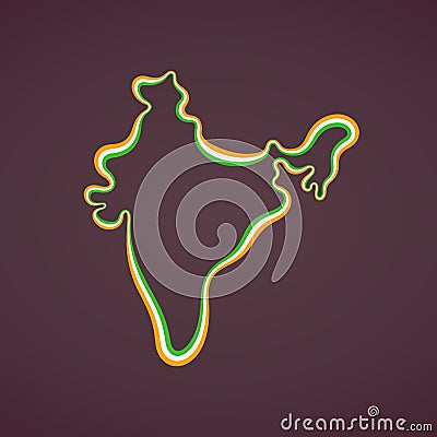 India - Outline Map Cartoon Vector | CartoonDealer.com #125514973