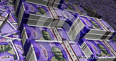 India Rupee 100 Banknote Packs - Flying Over INR Money Stack Stock ...