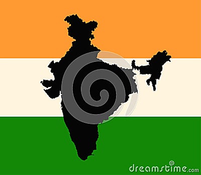 India Vector Flag And Outline Map. | CartoonDealer.com #113379531
