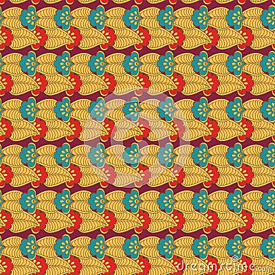Indian Color Floral Pattern Cartoon Vector | CartoonDealer.com #25411277