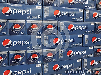 Pepsi Cases On Display. Pepsi And PepsiCo Are Among The Largest ...