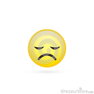 Indifferent Cute Emoticon, Smiley, Emoji - Vector Isolated Illustration ...