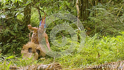 Indigenous man running stock footage. Video of address - 158950704