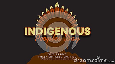 Indigenous Peoples Day Text Effect Font Type Vector Simple Background ...