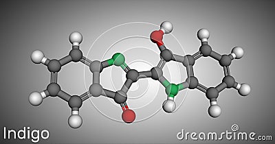 Indigo Molecule. It Is Natural Dye With A Distinctive Blue Color ...