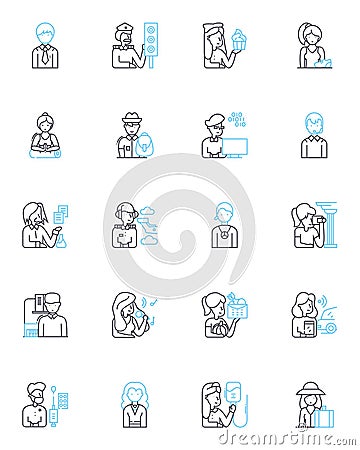 Individuality Linear Icons Set. Unique, Self-expression, Originality ...
