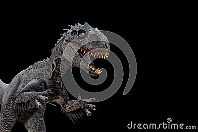 Indominus Rex Isolated On Black Background Royalty-Free Illustration ...