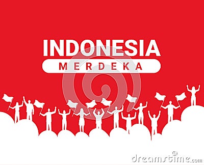 Indonesia Merdeka Card Cartoon Vector | CartoonDealer.com #221649725