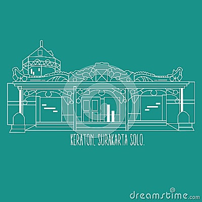 Indonesia Yogyakarta Surakarta Historic Building Keraton Vector ...