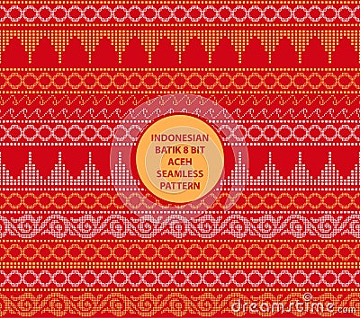 Indonesian Batik 8 Bit Aceh Seamless Pattern Vector Illustration ...