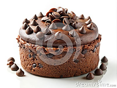 A Stunning Tilt-Shift Perspective Of A Decadent Chocolate Chip Cake: A ...