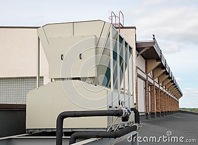 Industrial Air Conditioner On The Roof. Compressor, Cooler. Stock Image ...