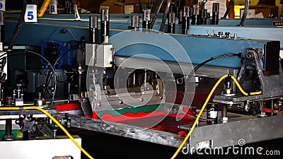 Industrial Silk Screen Printing Machine in Action Stock Footage - Video ...