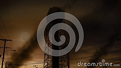 Industrial Factory Building with Smoke Stacks Stock Footage - Video of ...