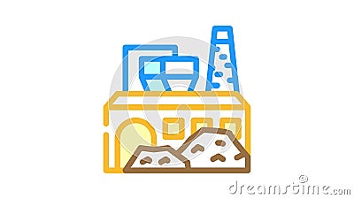 Industrial Processing Solid Waste Color Icon Animation Stock Footage ...