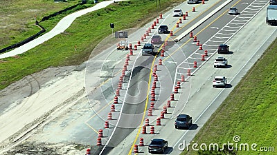 Industrial Roadworks. Wide American Highway Under Construction Stock ...