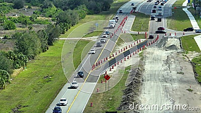 Industrial Roadworks. Wide American Highway Under Construction Stock ...