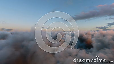 Infinite Fly Above the Cinematic Dusk Clouds Sunset Background Seamless ...