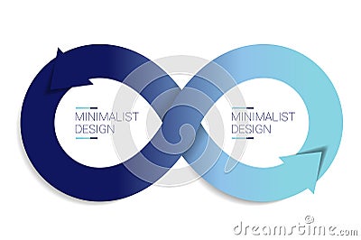 Infinity Arrows Infographic. 2 Step Options Template, Scheme, Diagram ...