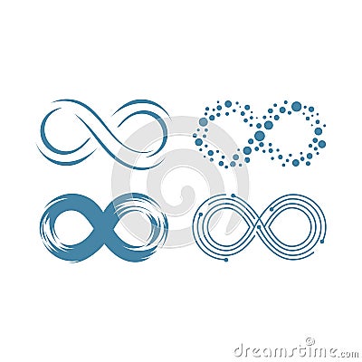 Infinity Eternity Symbol Sign Variations Set. Logo Template. Flat Line ...