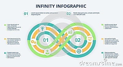 Infinity Infographic, Loop Timeline Diagram, 2 Steps Or Options Chart ...