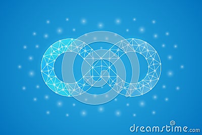 Infinity Low Poly Symbol With White Connected Dots. 3d Geometric ...