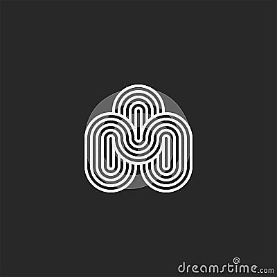 Infinity Shape Logo, Three OOO Letters Connection, Thin Parallel ...