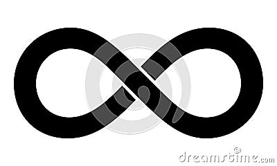 Infinity Symbol - Black And White Vector Illustration Of Lazy Eight ...