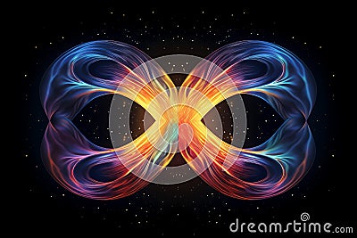 An Infinity Symbol Made Of Colorful Flames On A Black Background ...
