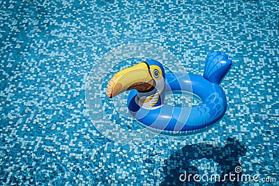 Inflatable Pelican Pool Toy In Empty Pool. Royalty-Free Stock Photo ...