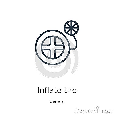 Inflate Tire Icon. Thin Linear Inflate Tire Outline Icon Isolated On ...