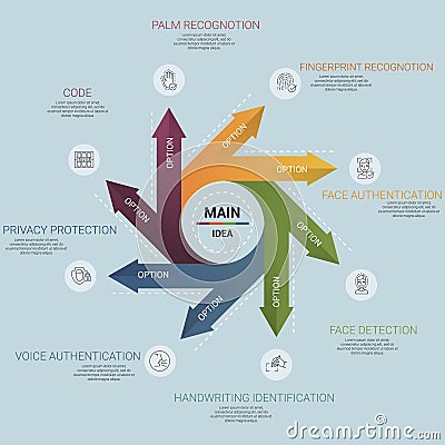 Infographic Authentication Template. Icons In Different Colors. Include ...