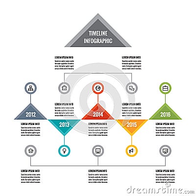 Infographic Business Vector Concept In Flat Design Style - Timeline ...