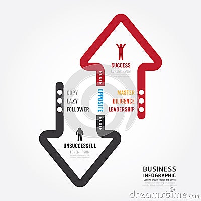 Infographic Bussiness. Route To Success Concept Template Design Cartoon ...