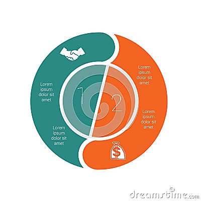 Infographic Circular Cyclic Process 2. Template From Colored Pie Charts ...