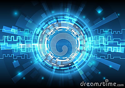 Infographic Computer Engineering. Futuristic Sci-Fi Glowing HUD Element ...