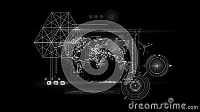 Virtual Earth Map with Infographic Data on the Future Device, on Alpha ...