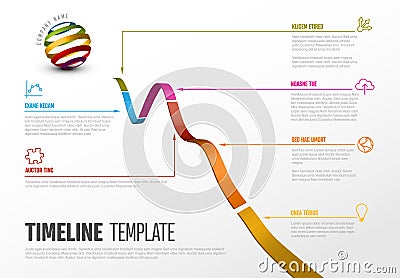 Infographic Diagonal Timeline Report Template Vector Illustration ...