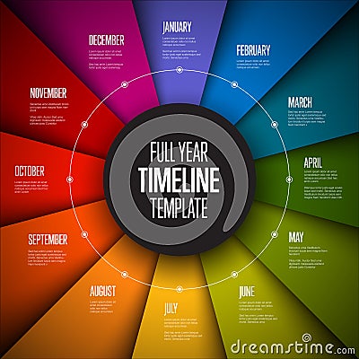 Infographic Full Year Timeline Template Vector Illustration ...