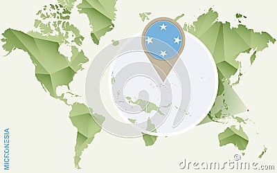 Infographic For Micronesia, Detailed Map Of Micronesia With Flag ...