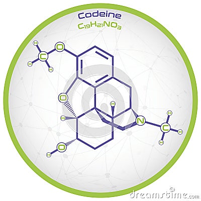 Infographic Of The Molecule Of Codeine Cartoon Vector | CartoonDealer ...