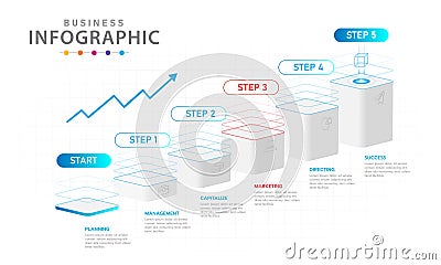 Infographic 6 Steps Modern Sci-fi Project Timeline. Cartoon Vector ...
