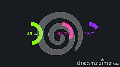 Infographics Circular Graph Animation Counting 0 To 95. Stock Footage ...