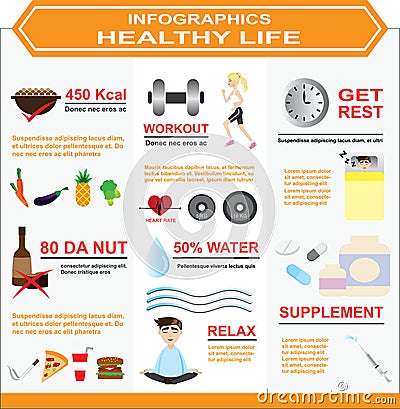 Infographics Of Healthy Life Stock Vector - Image: 40145138