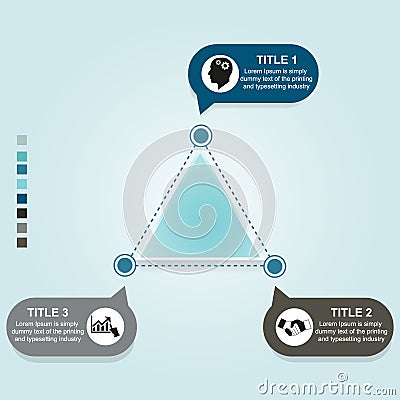 Infographics On Three Stages In The Middle With A Triangle Stock Image ...